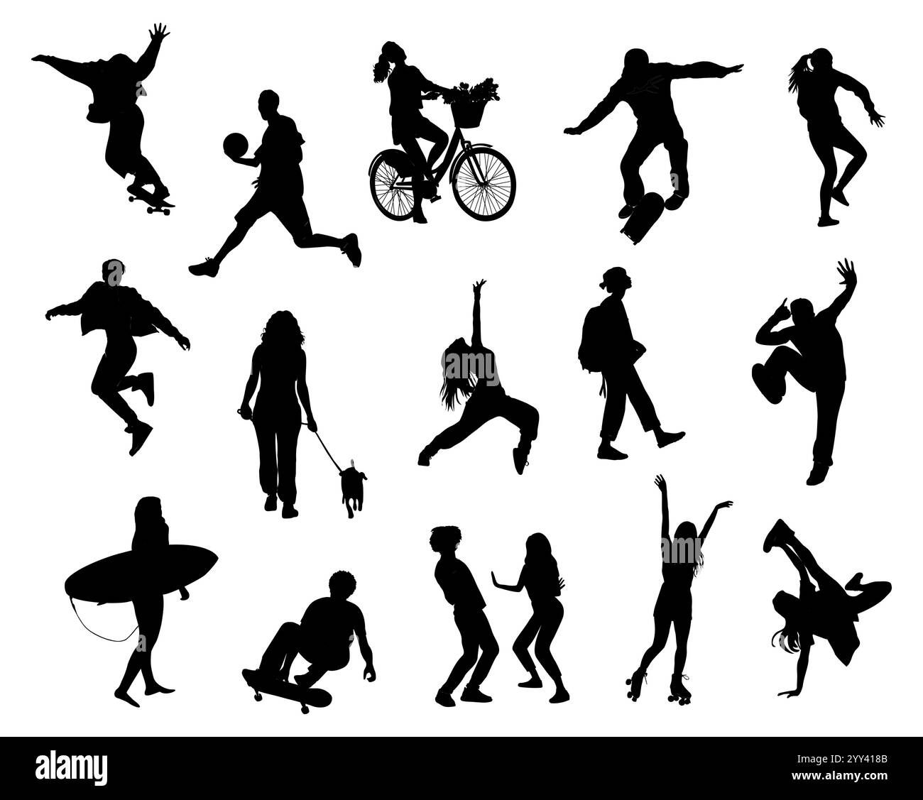 Teenagers group walking silhouette Stock Vector Images - Alamy Teenagers group walking silhouette Stock Vector Images - Alamy