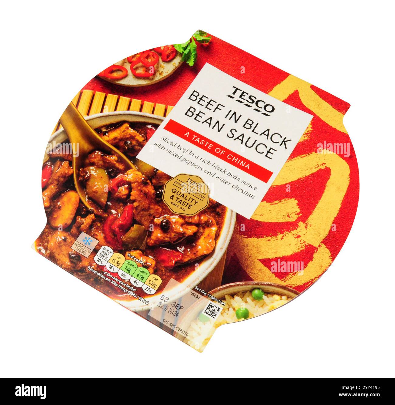 Tesco supermarket Chinese beef in black bean sauce ready meal Stock ...