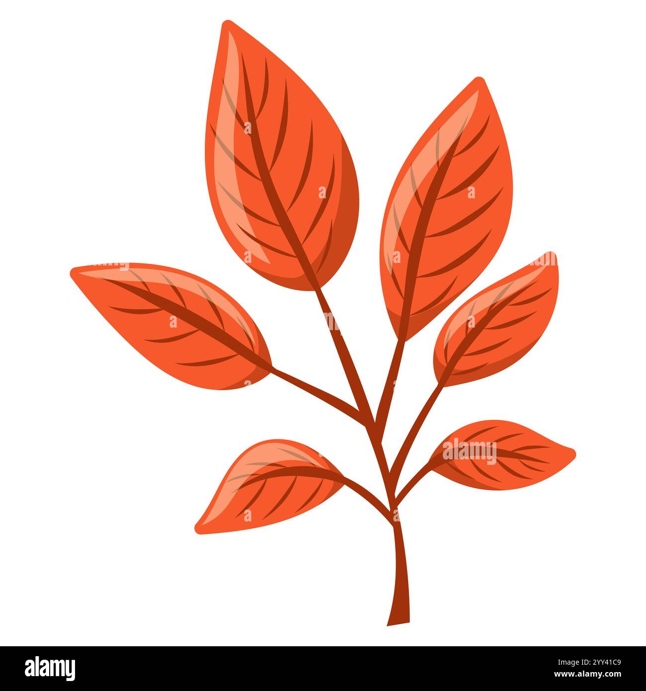 Autumn branch with red leaves, vector Stock Vector Image & Art - Alamy