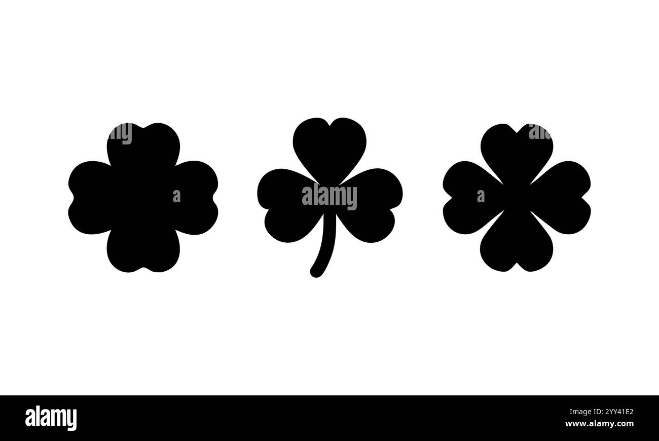 Four leaf clover Black and White Stock Photos & Images - Alamy