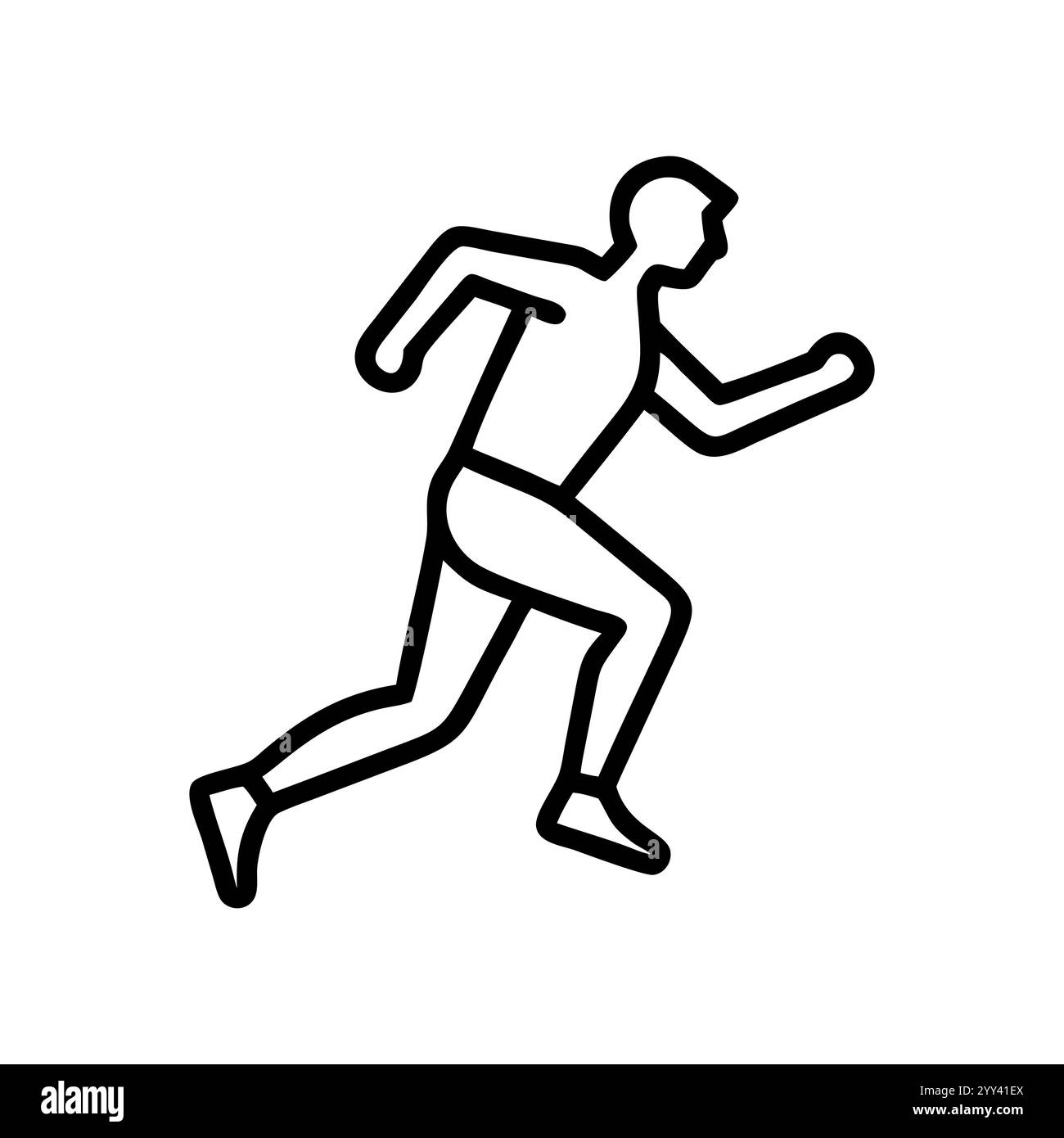 Simple line art illustration of a person running icon. Man doing ...