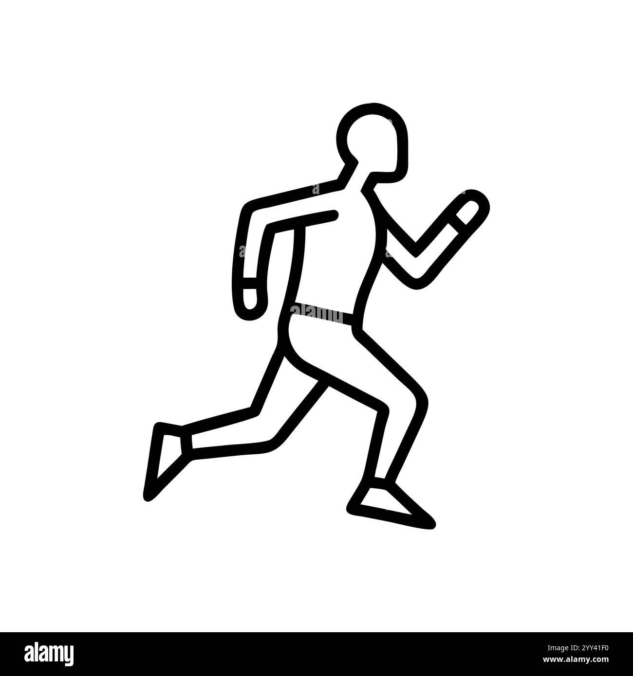 Simple line art illustration of a person running icon. Man doing ...