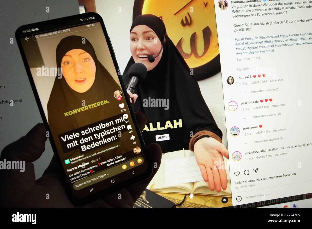 Auf einem Smartphone wurde der TikTok-Account von Hanna Hansen geöffnet ...