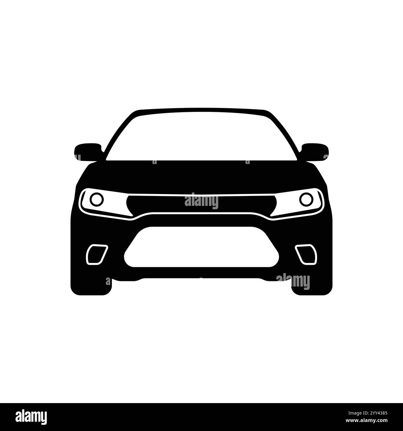 Car Front Line Icon Simple Outline Style Sign Symbol Auto View