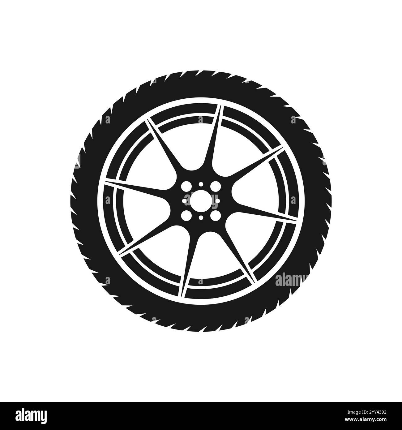 Car Wheel Icon Symbol Vector Stock Vector Image Art Alamy