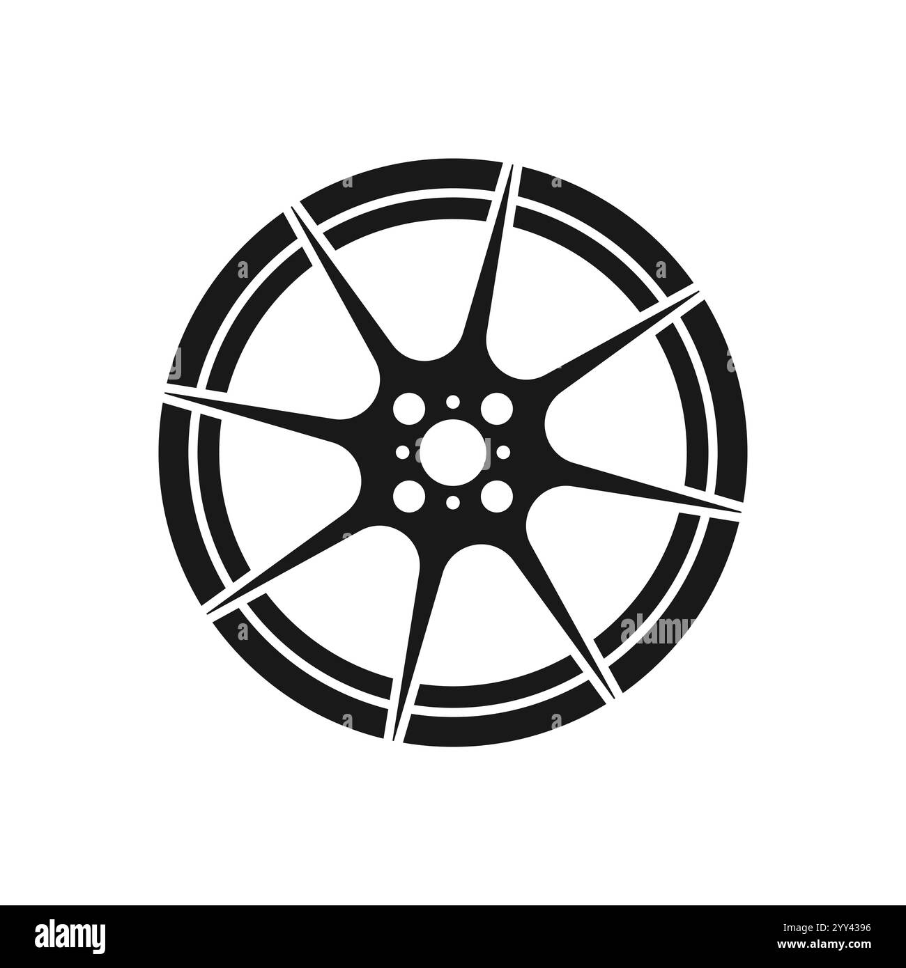 Car rim icon isolated on white background. Wheel symbol in flat style. Car element Vector ...