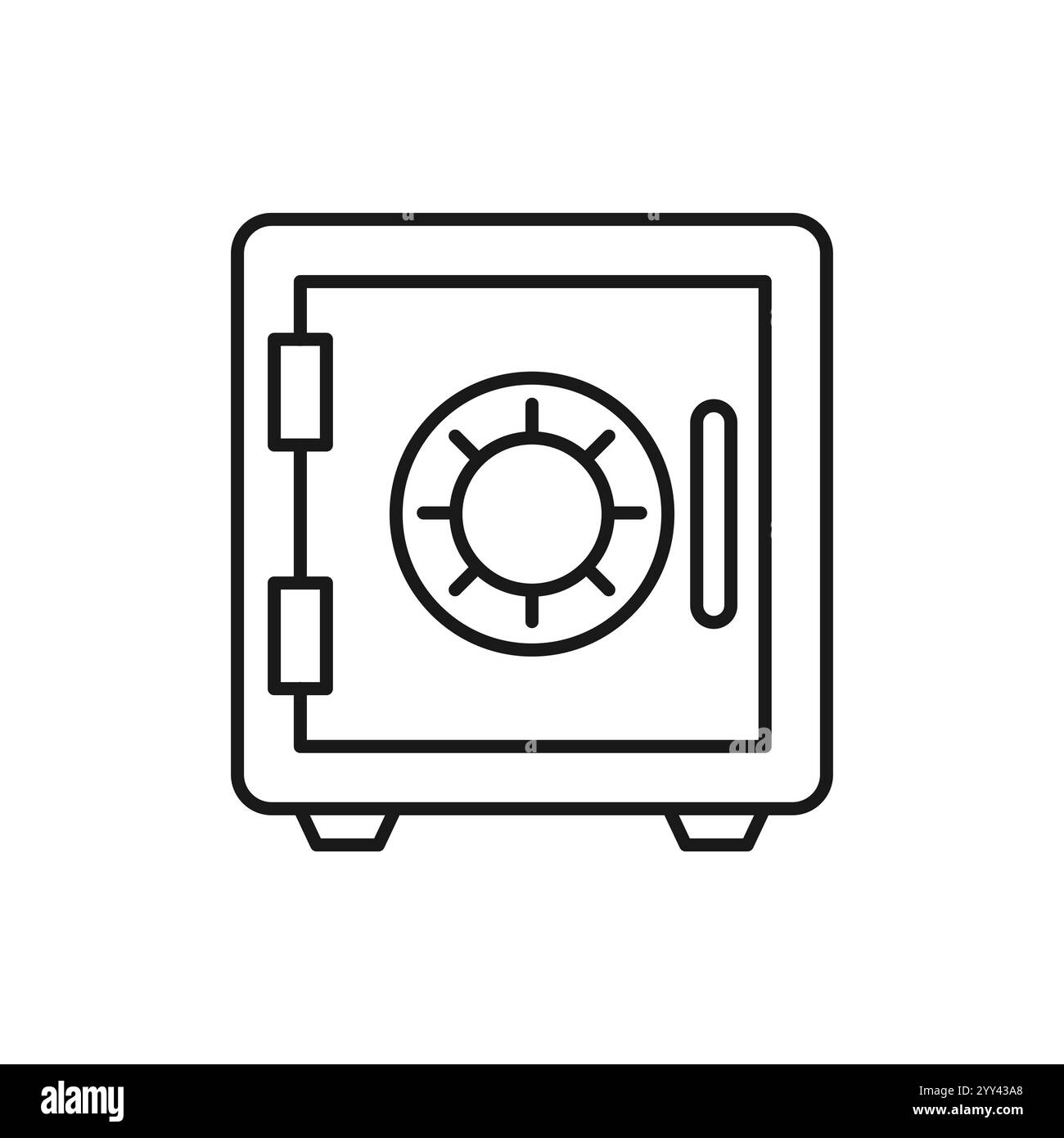 Bank safe box icon. Outline symbol closed safe. Vault pictogram. Vector illustration Stock ...