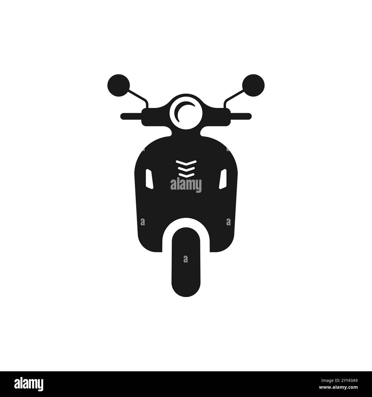 Moped scooter logo design. Retro scooter front view vector design ...