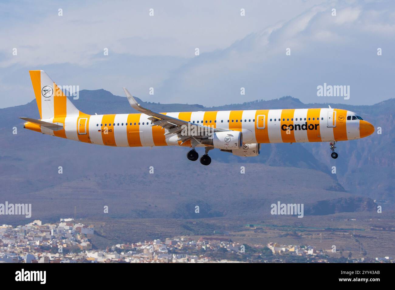 Airbus A321 airliner of the German airline Condor with special Yellow ...