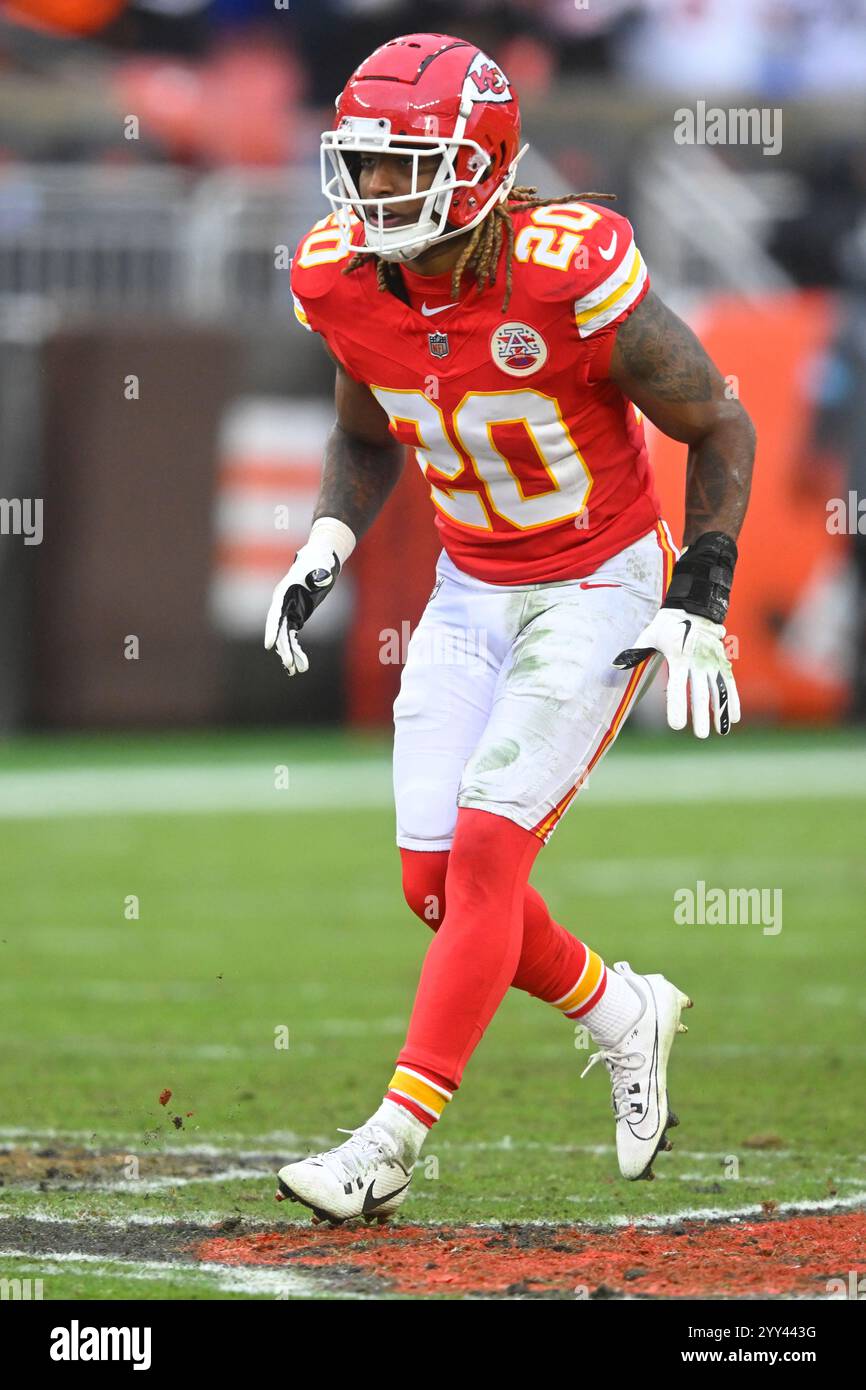Kansas City Chiefs safety Justin Reid (20) lines up during an NFL ...