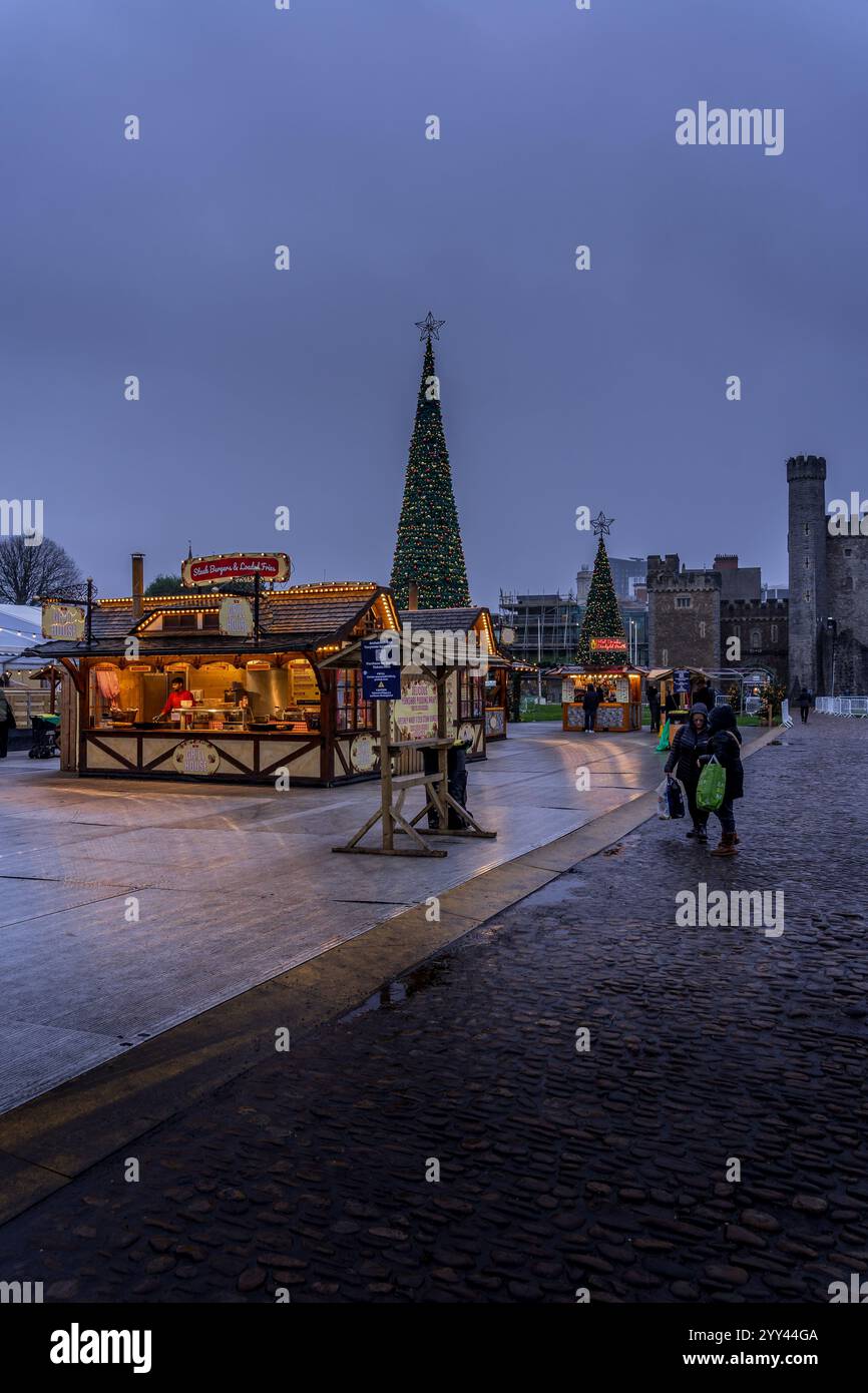 Cardiff's Winter Wonderland in the grounds of Cardiff Castle, South ...