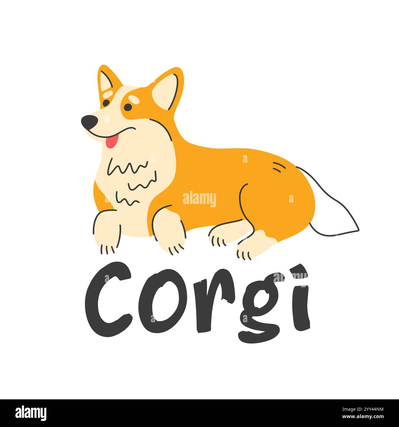 Cute welsh corgi dog smiling pet vector cartoon Stock Vector Image ...