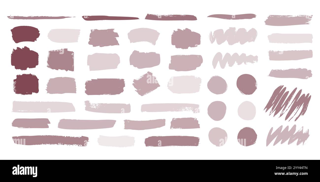 Vector Paint Brush Splash Set Grunge Stroke Stock Vector Image & Art ...