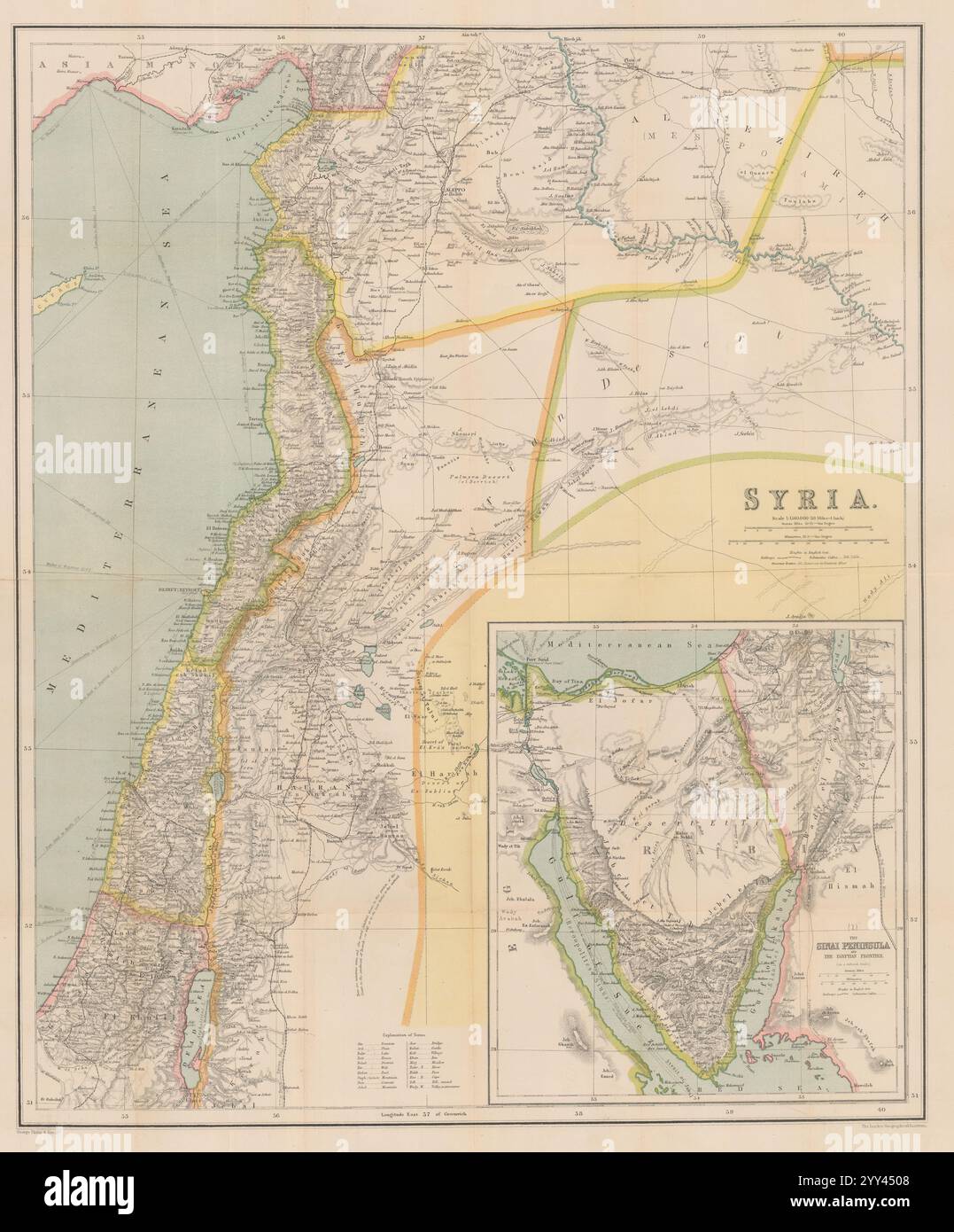 Syria by The London Geographical institute. circa 1915. Vintage Archive ...