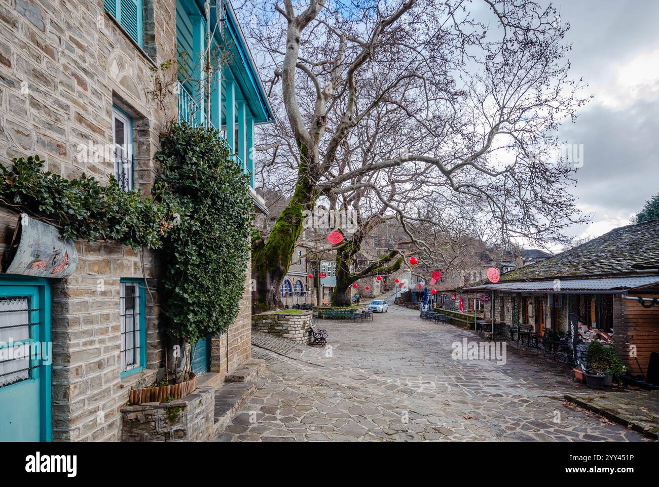 Tsepelovo, the stunning village in the Zagori region situated at a ...
