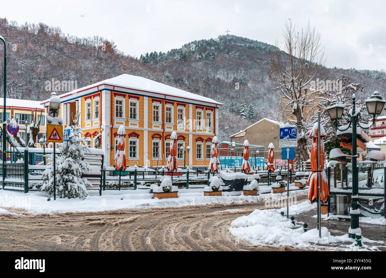 City of Florina and Sakoulevas river. Τhe beautiful city of north ...