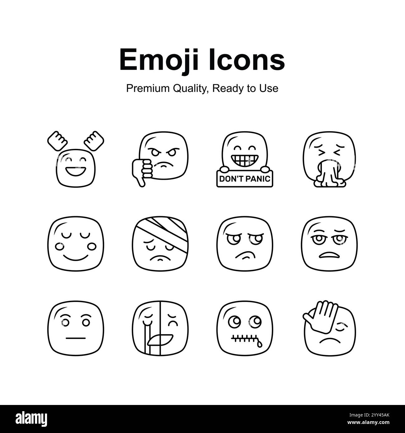 Sad face emoji Black and White Stock Photos & Images - Alamy