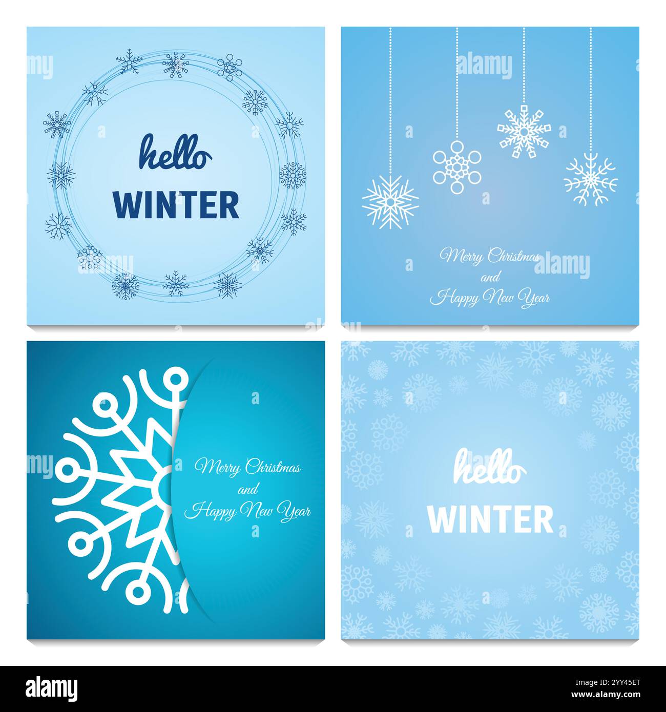 Set of four Winter and Christmas backgrounds with snowflake . Vector illustration Stock Vector ...