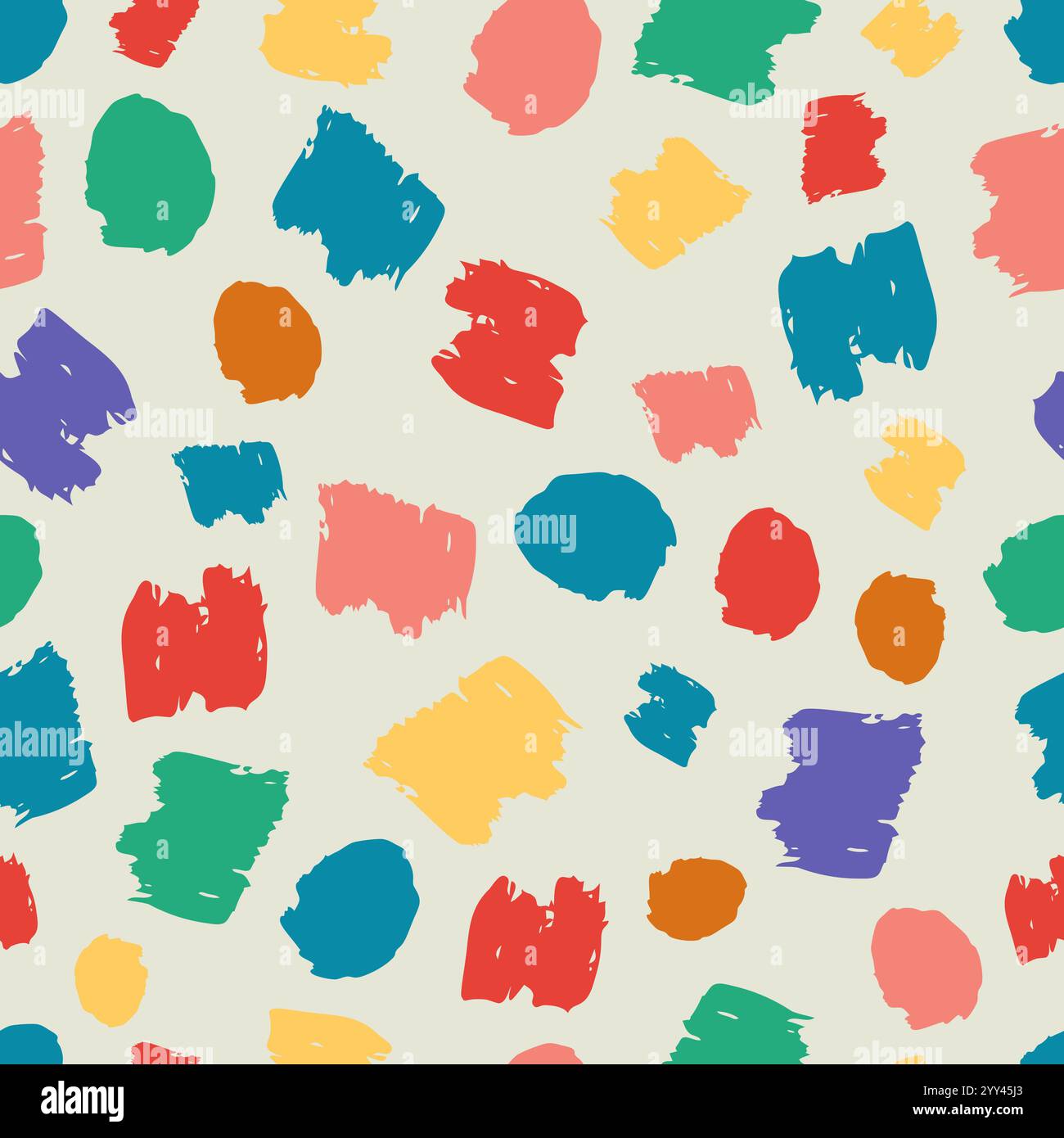 Seamless pattern with multicolor hand drawn scribble smear on white ...