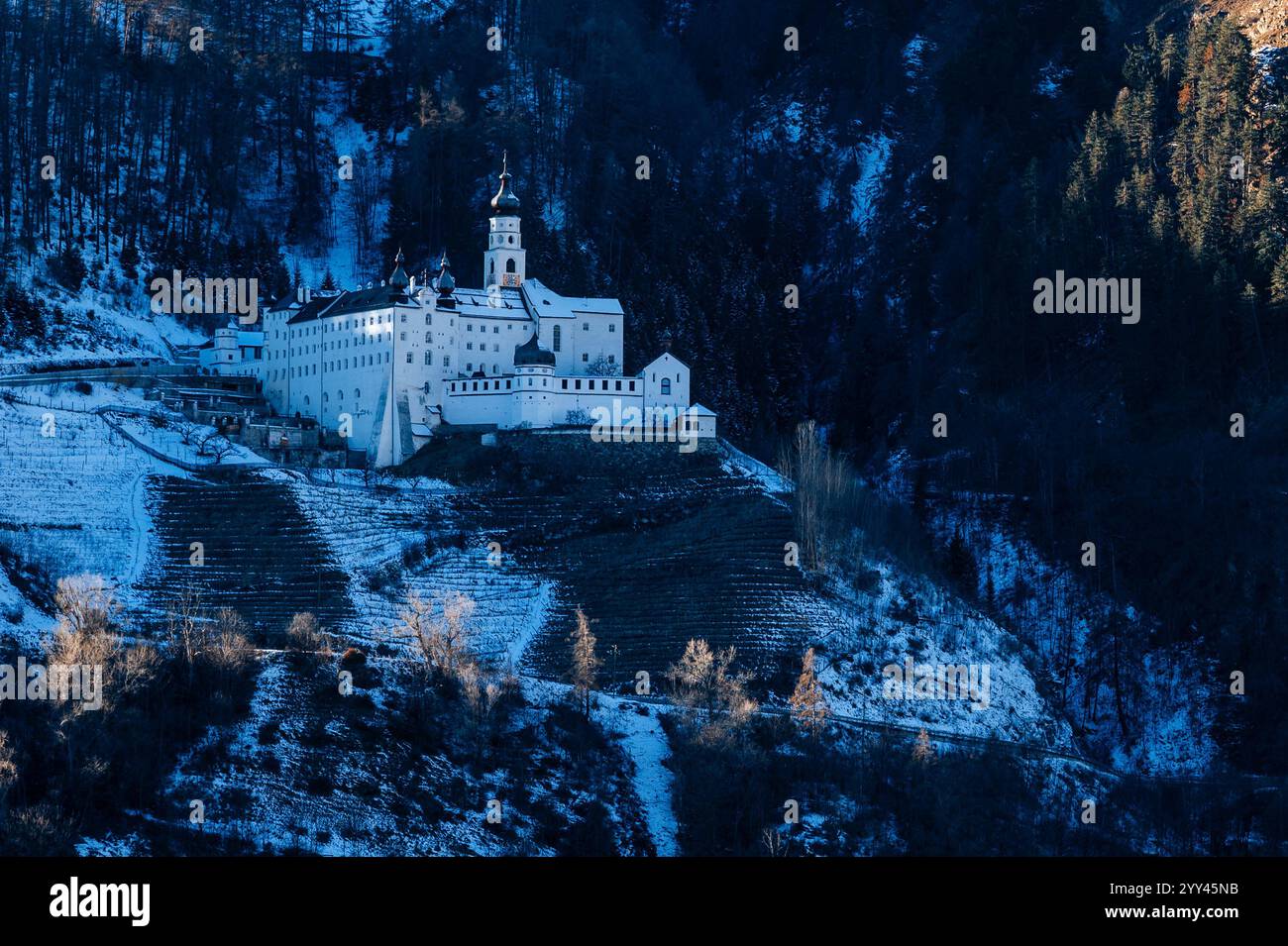 Ancient Abbey of Monte Maria in Val Venosta Stock Photo - Alamy