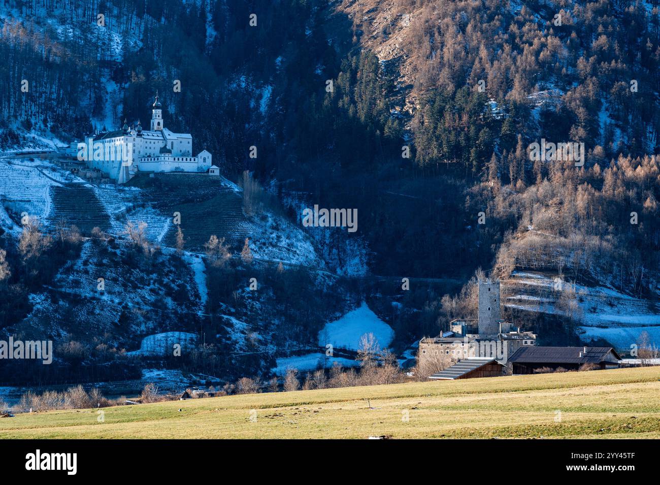 Ancient Abbey of Monte Maria in Val Venosta Stock Photo - Alamy