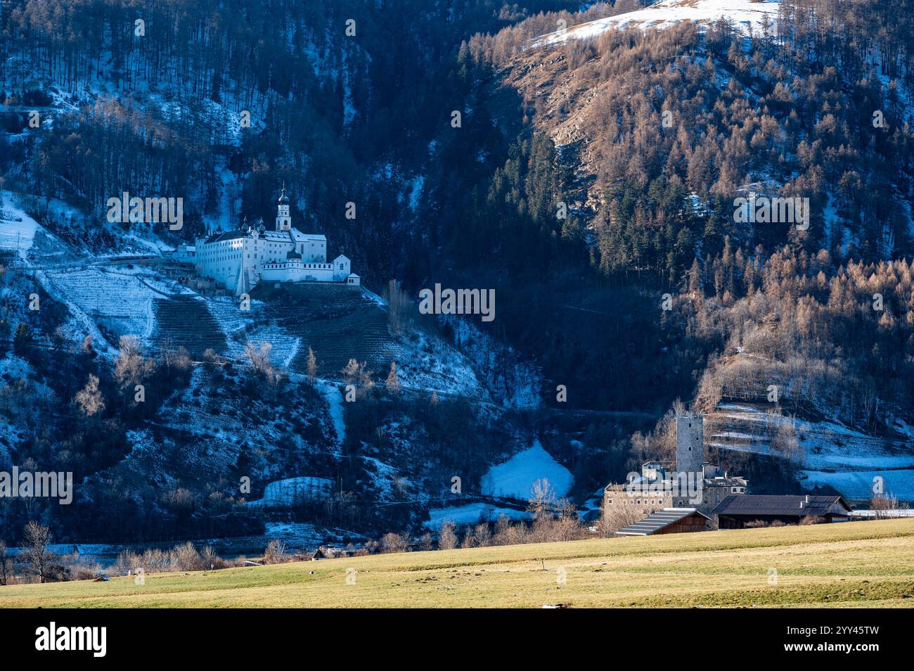 Ancient Abbey of Monte Maria in Val Venosta Stock Photo - Alamy