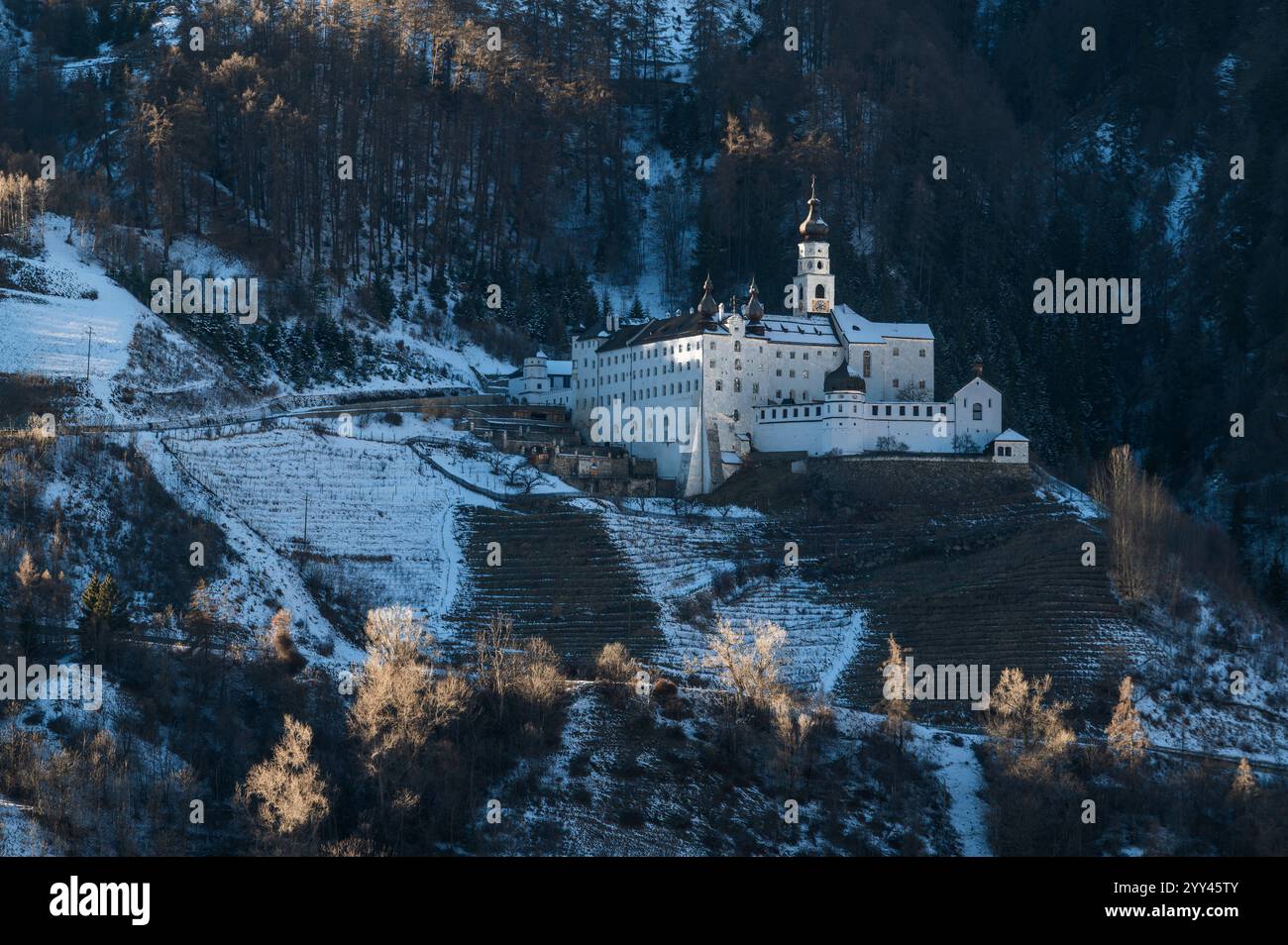 Ancient Abbey of Monte Maria in Val Venosta Stock Photo - Alamy