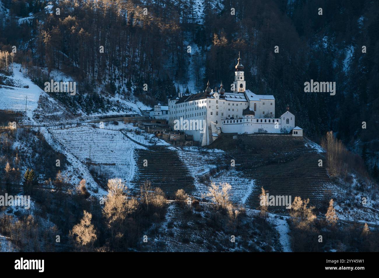 Ancient Abbey of Monte Maria in Val Venosta Stock Photo - Alamy