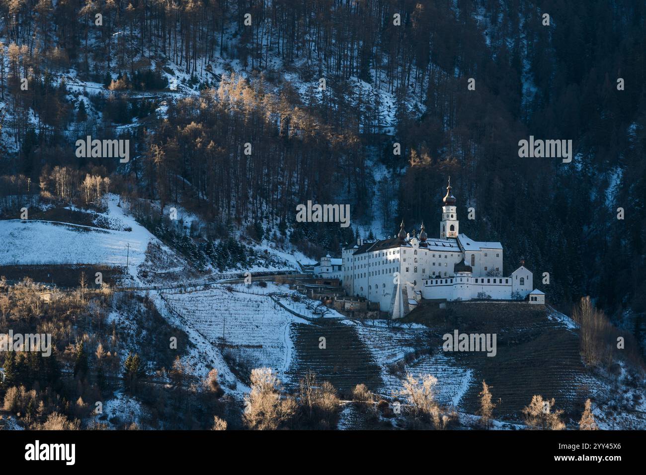 Ancient Abbey of Monte Maria in Val Venosta Stock Photo - Alamy