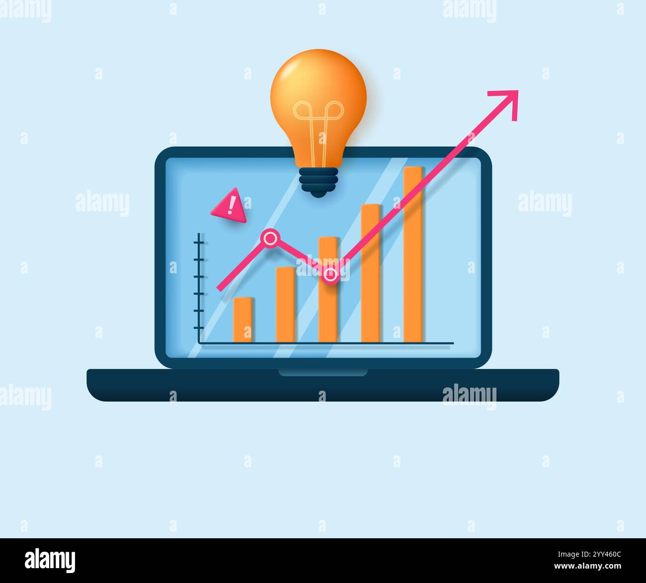 Successful project management idea, profitable project graph chart ...