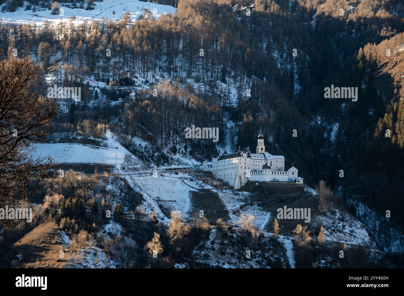 Ancient Abbey of Monte Maria in Val Venosta Stock Photo - Alamy