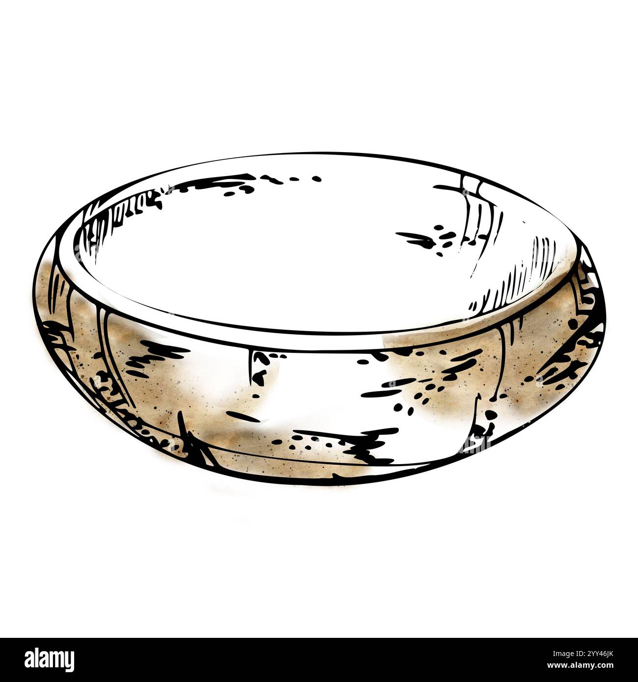 Ceramic plate dish bowl beige, for hobby, handmade, food. Hand drawn in ...
