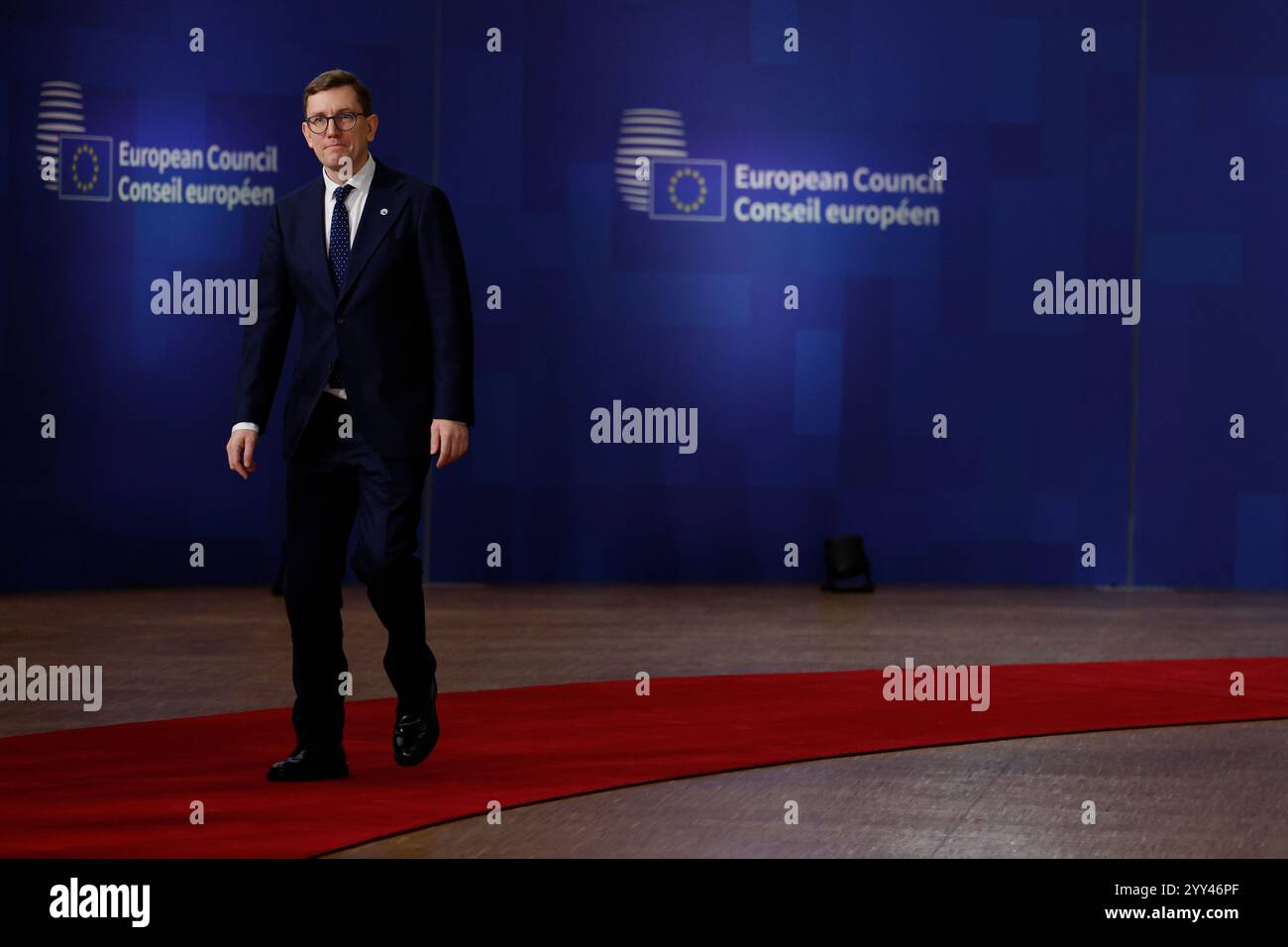 Estonia's Prime Minister Kristen Michal arrives for an EU summit at the ...