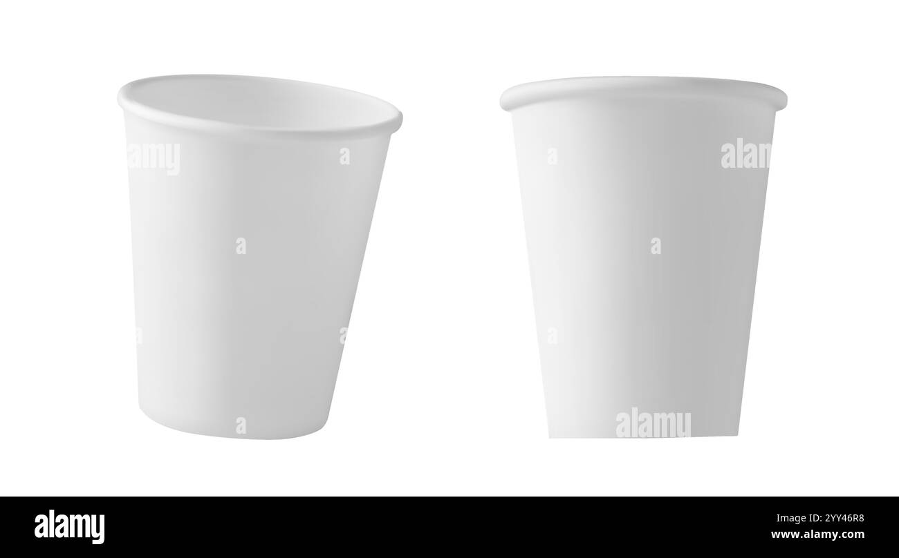 Minimalist white coffee cup, ideal for cafe branding, packaging design ...