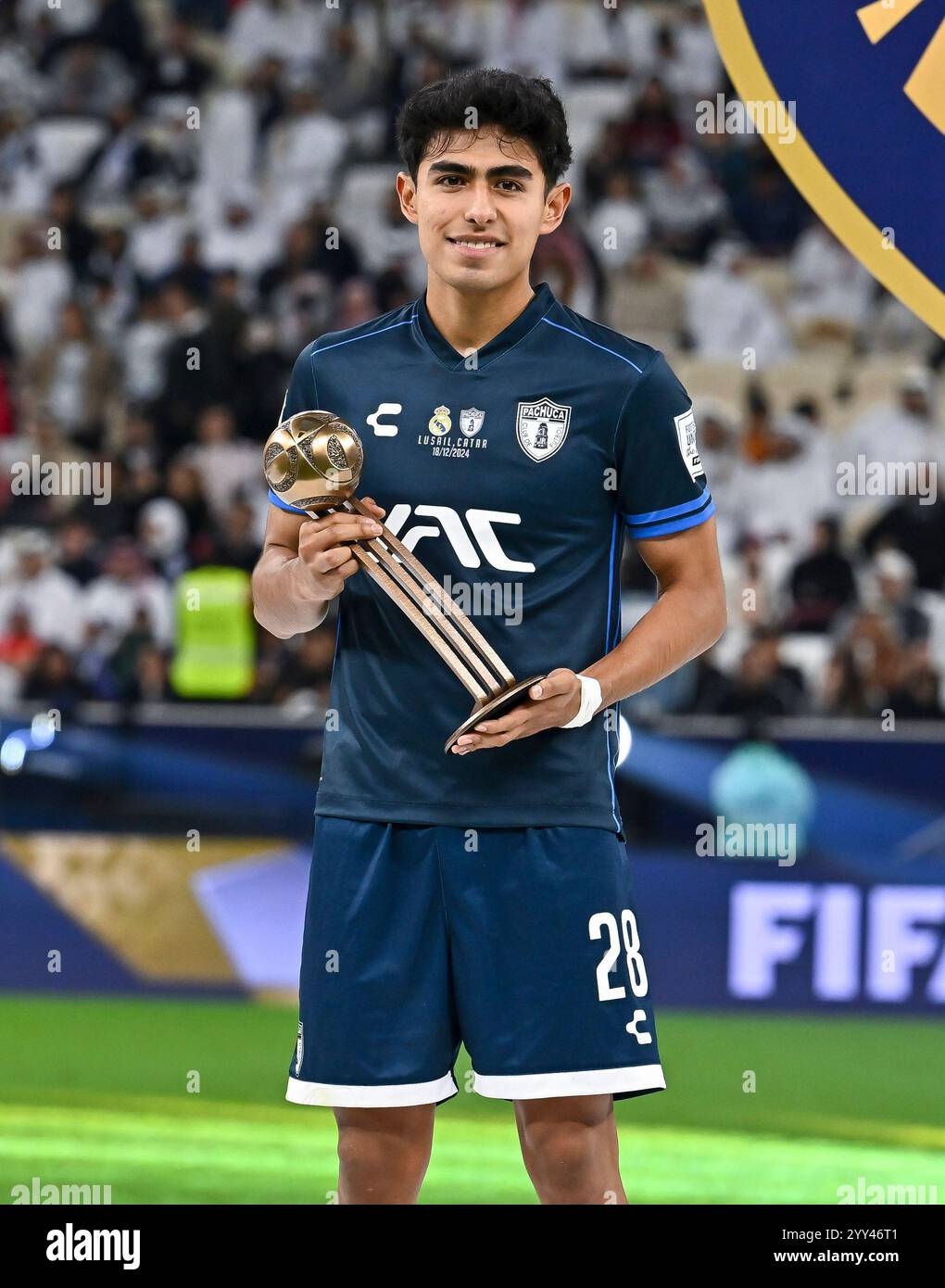 Lusail, Qatar. 18th Dec, 2024. Elias Montiel of CF Pachuca poses with ...
