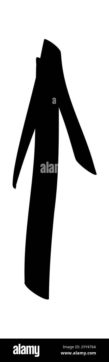 Upward Pointing Hand-Drawn Black Arrow Silhouette for Presentations ...