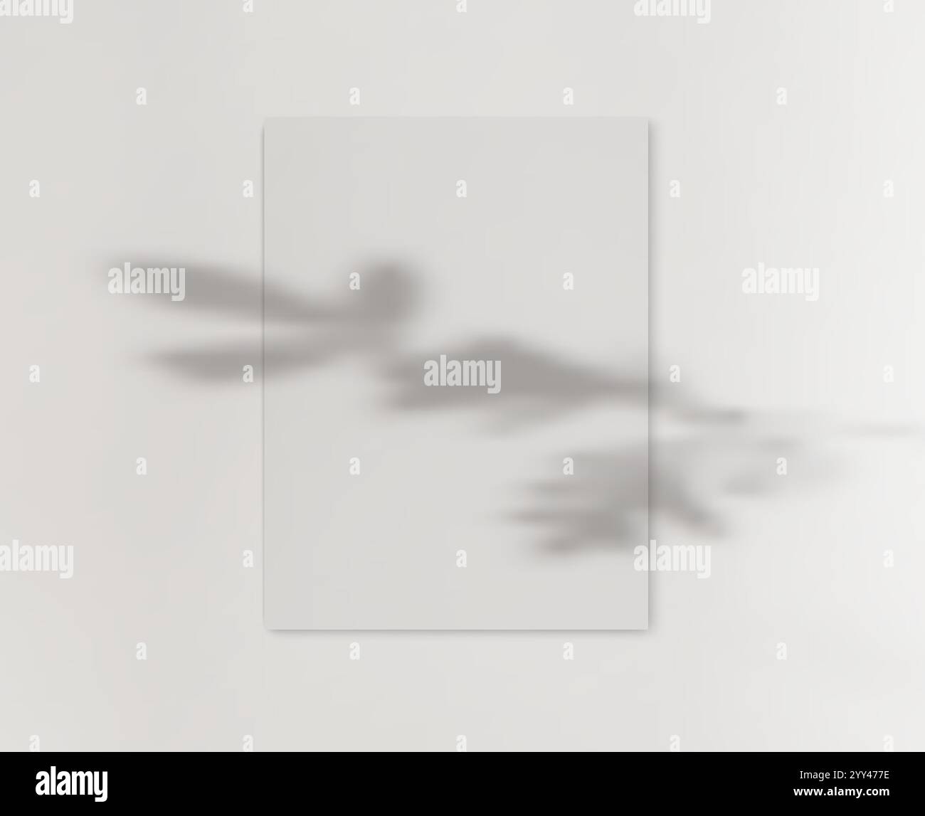 Drop shadow overlay effect on blank sheets of paper. Vector mockup ...
