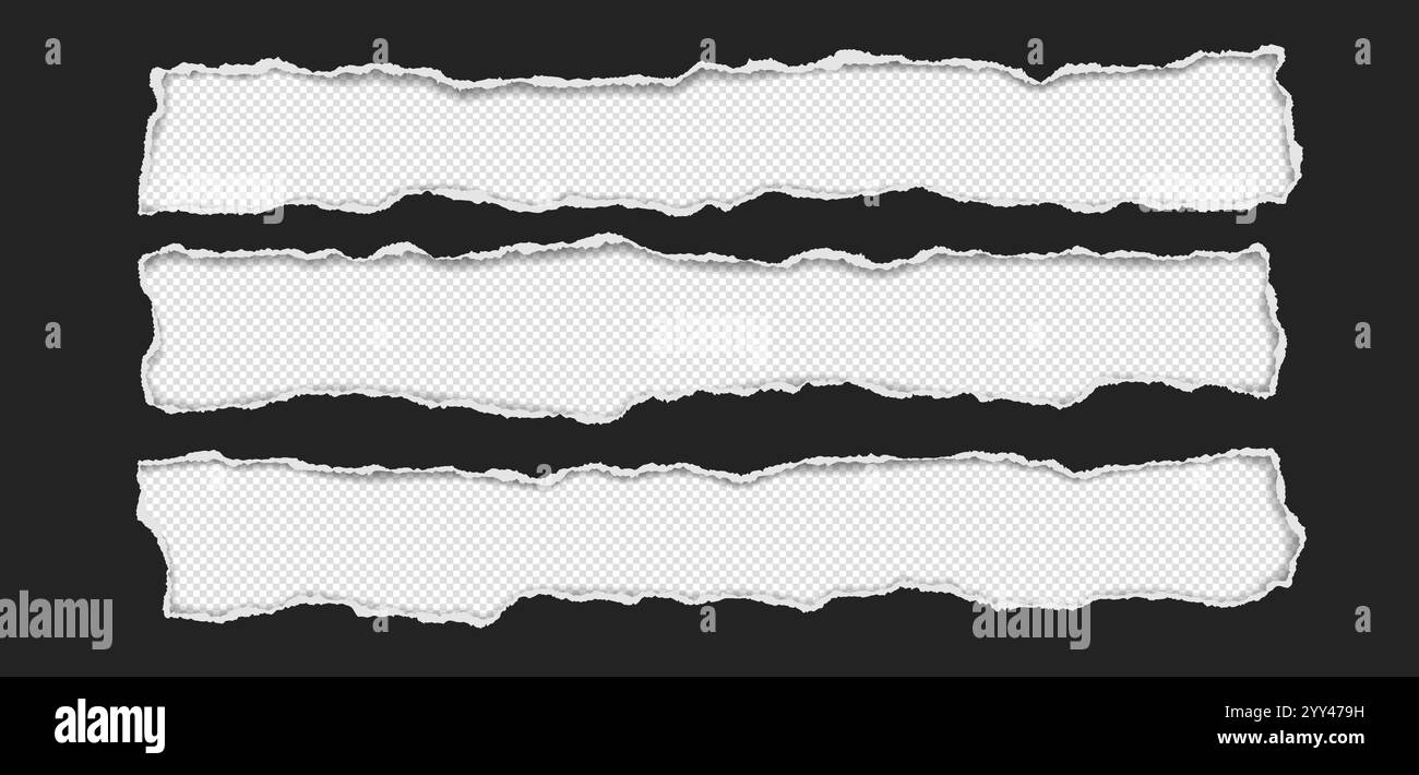 Holes in torn black paper over transparent background for tex or ad ...