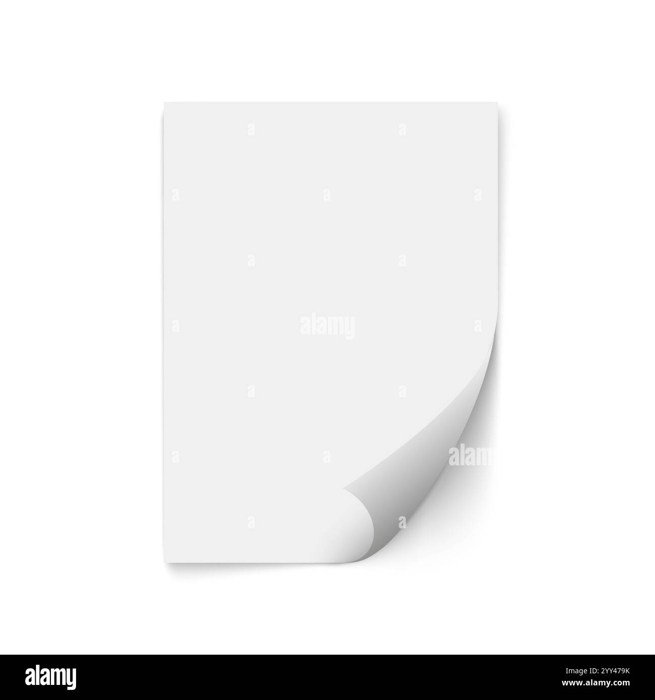 Realistic Curling Paper Mockup. Blank Templates for Posters, Banners ...