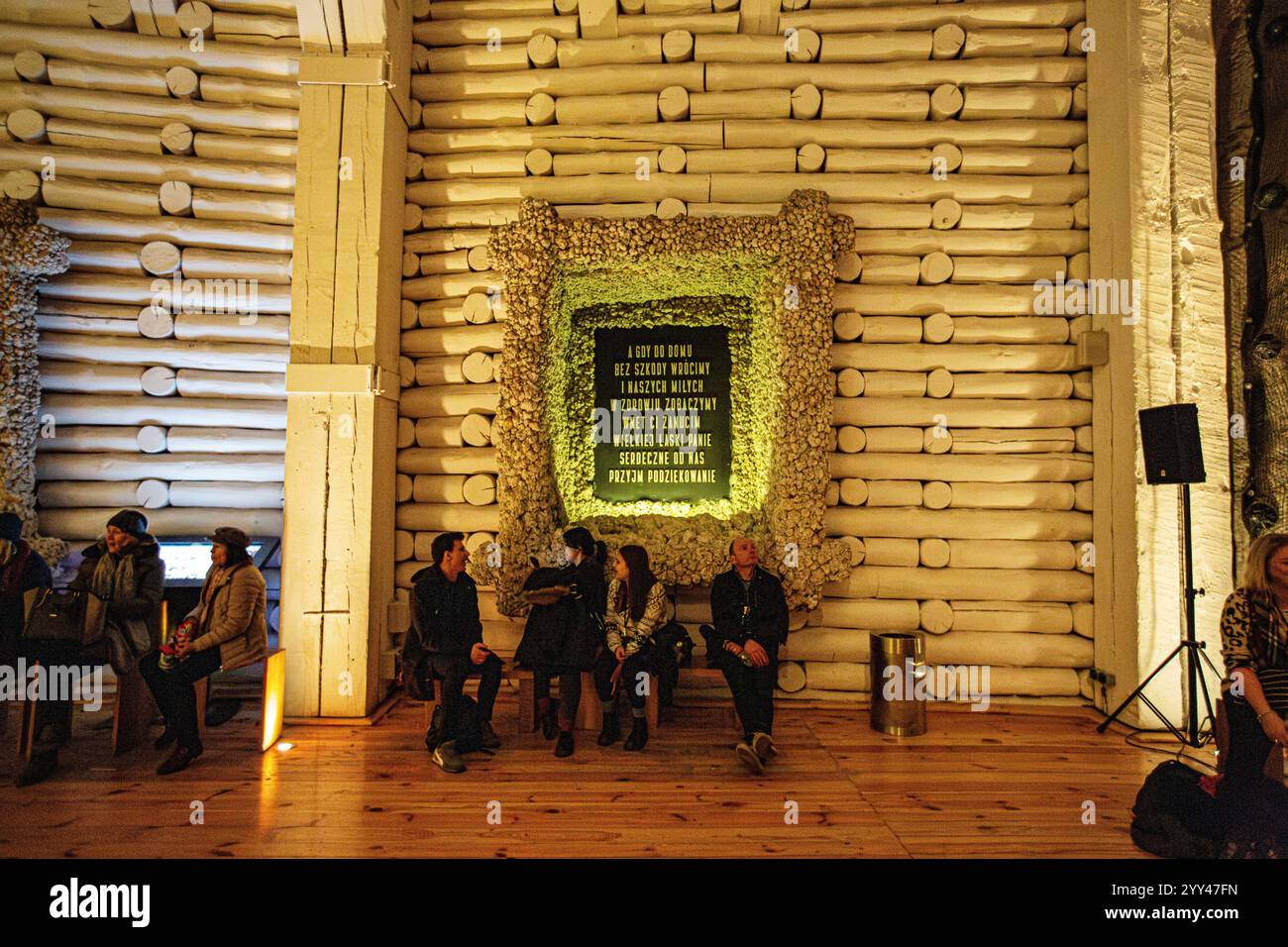 Salt-Carved Dedication: A Restful Display (Wieliczka Salt Mine, Poland ...
