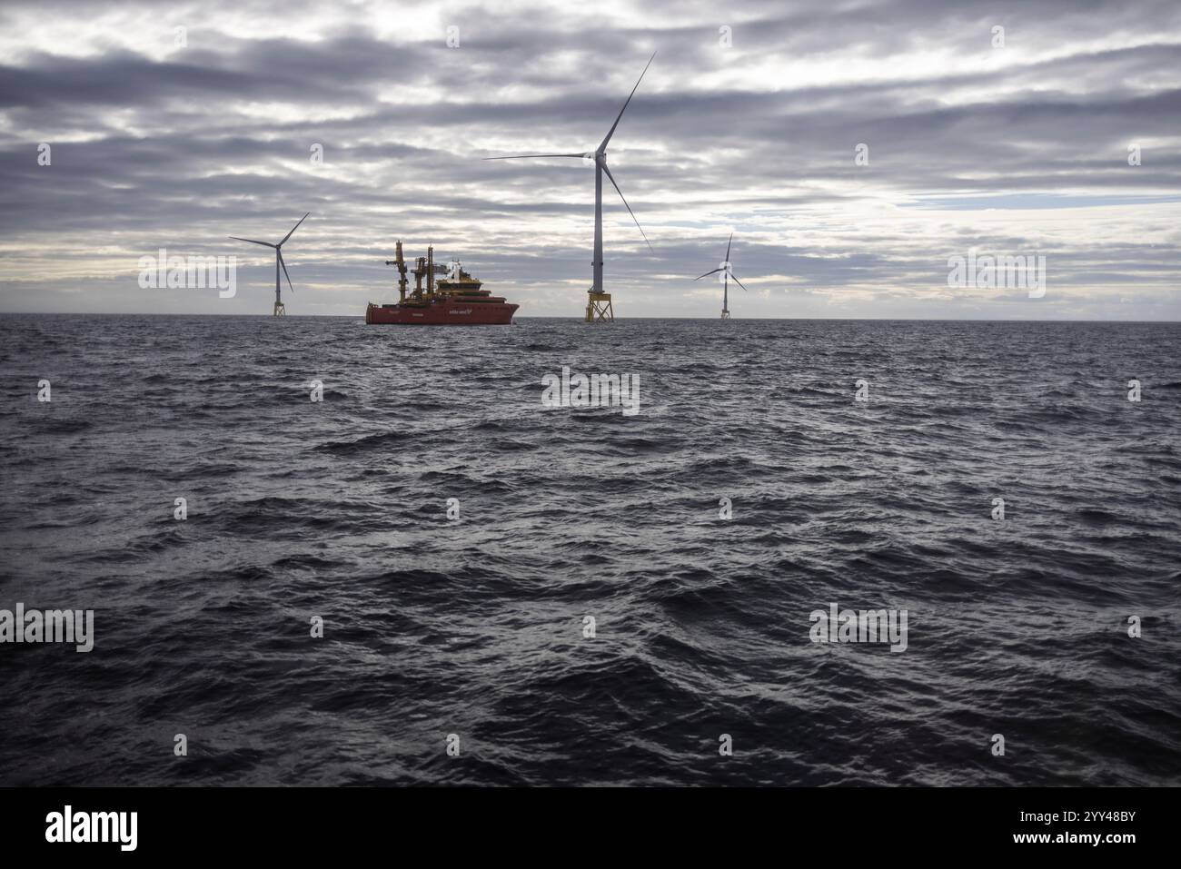 Seagreen, Scotland's largest offshore wind farm, in the North Sea ...