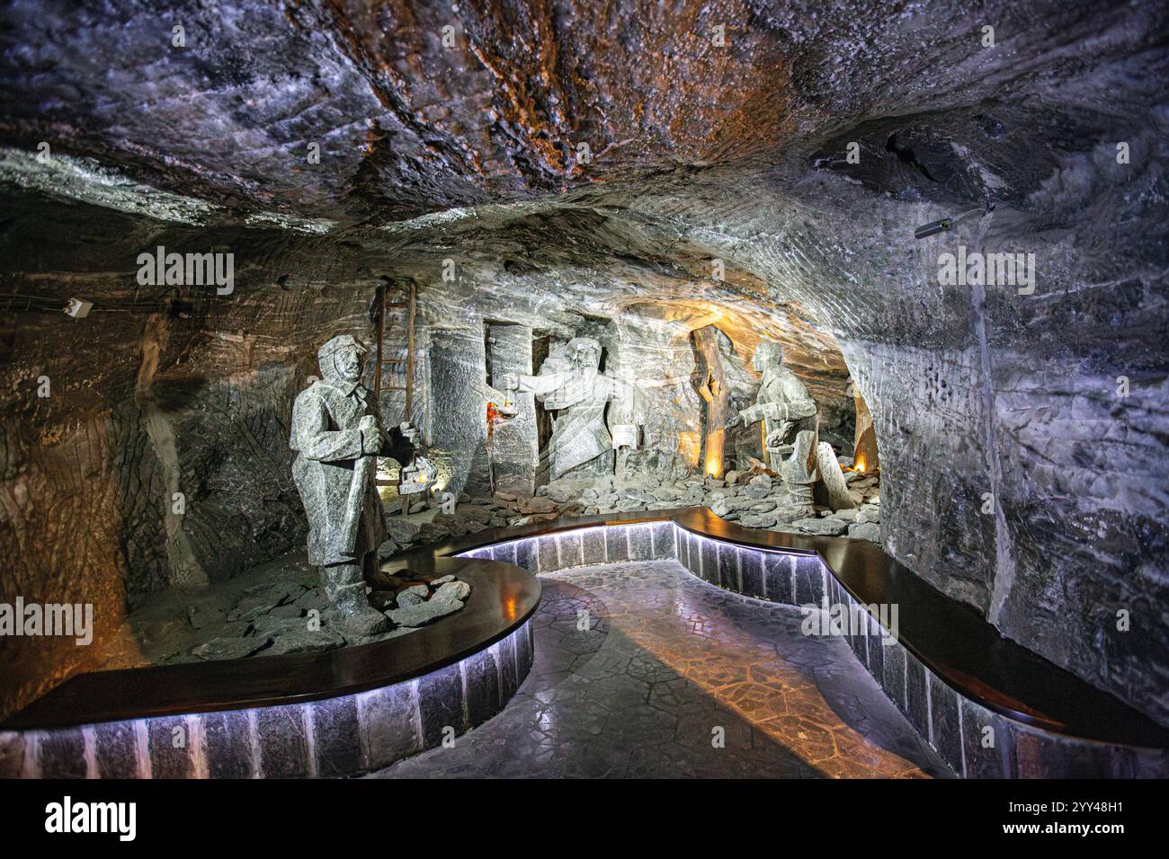 Salt Sculptures: Life Underground (Wieliczka Salt Mine, Poland Stock ...