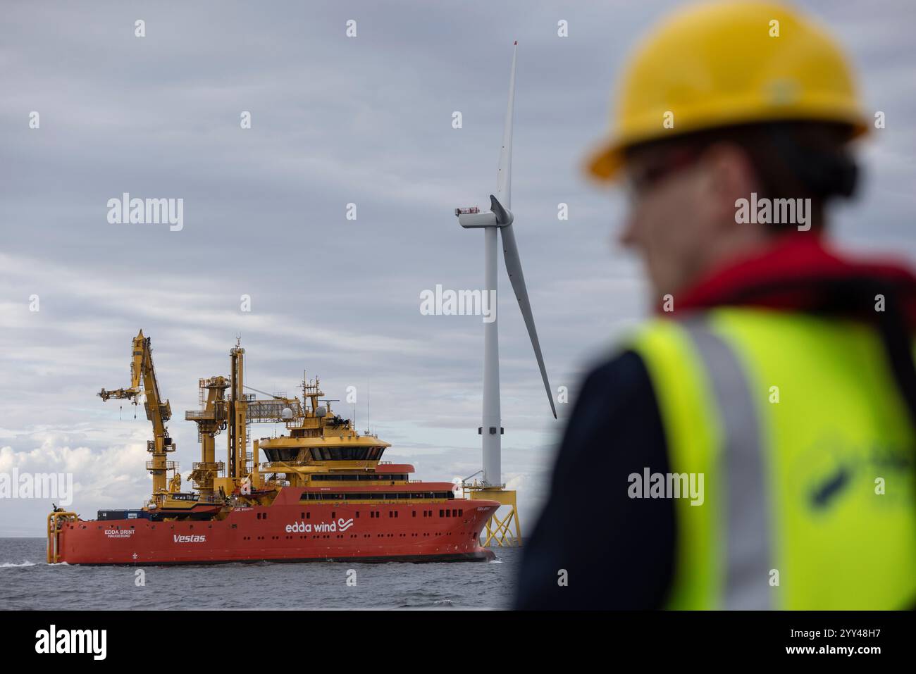 Seagreen, Scotland's largest offshore wind farm, in the North Sea ...