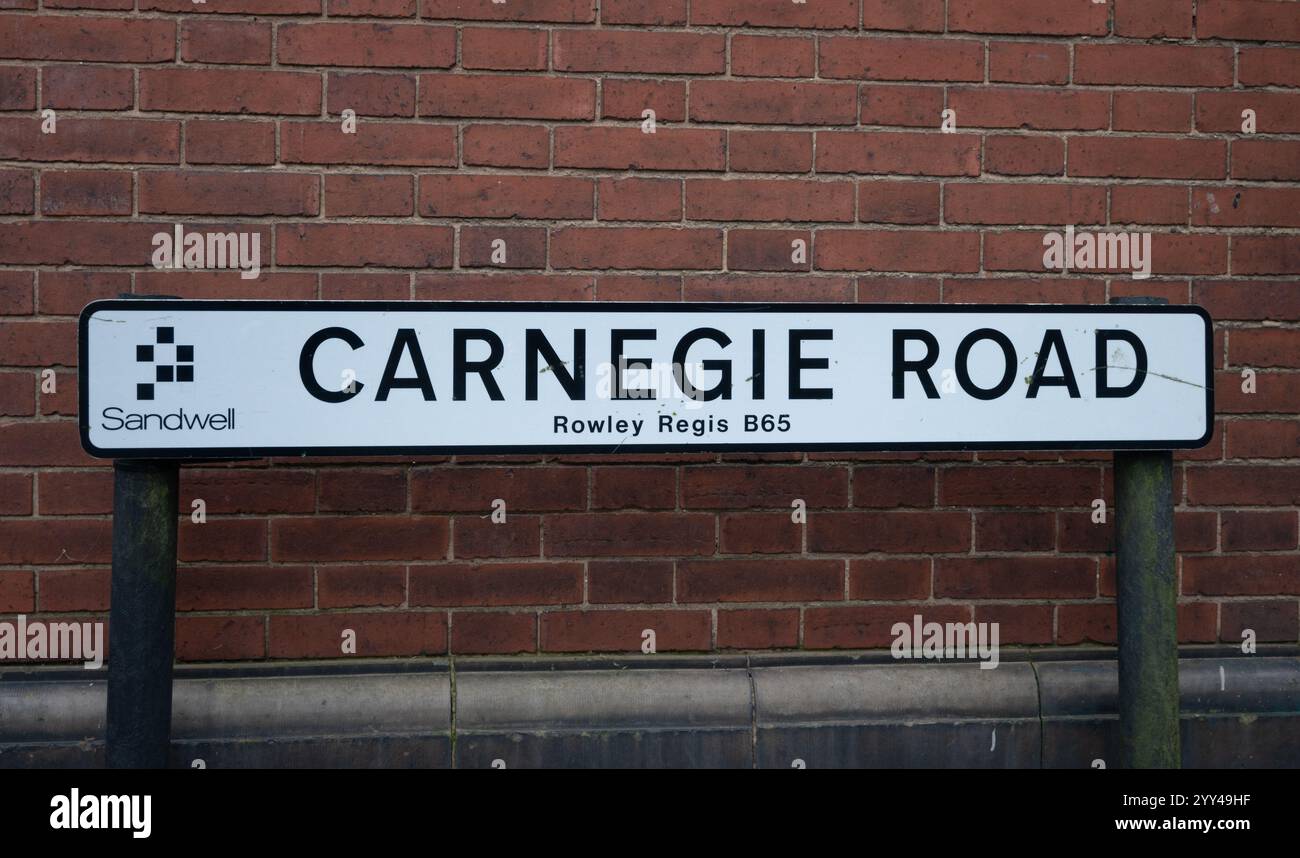 Carnegie Road sign, Rowley Regis, West Midlands, England, UK Stock ...
