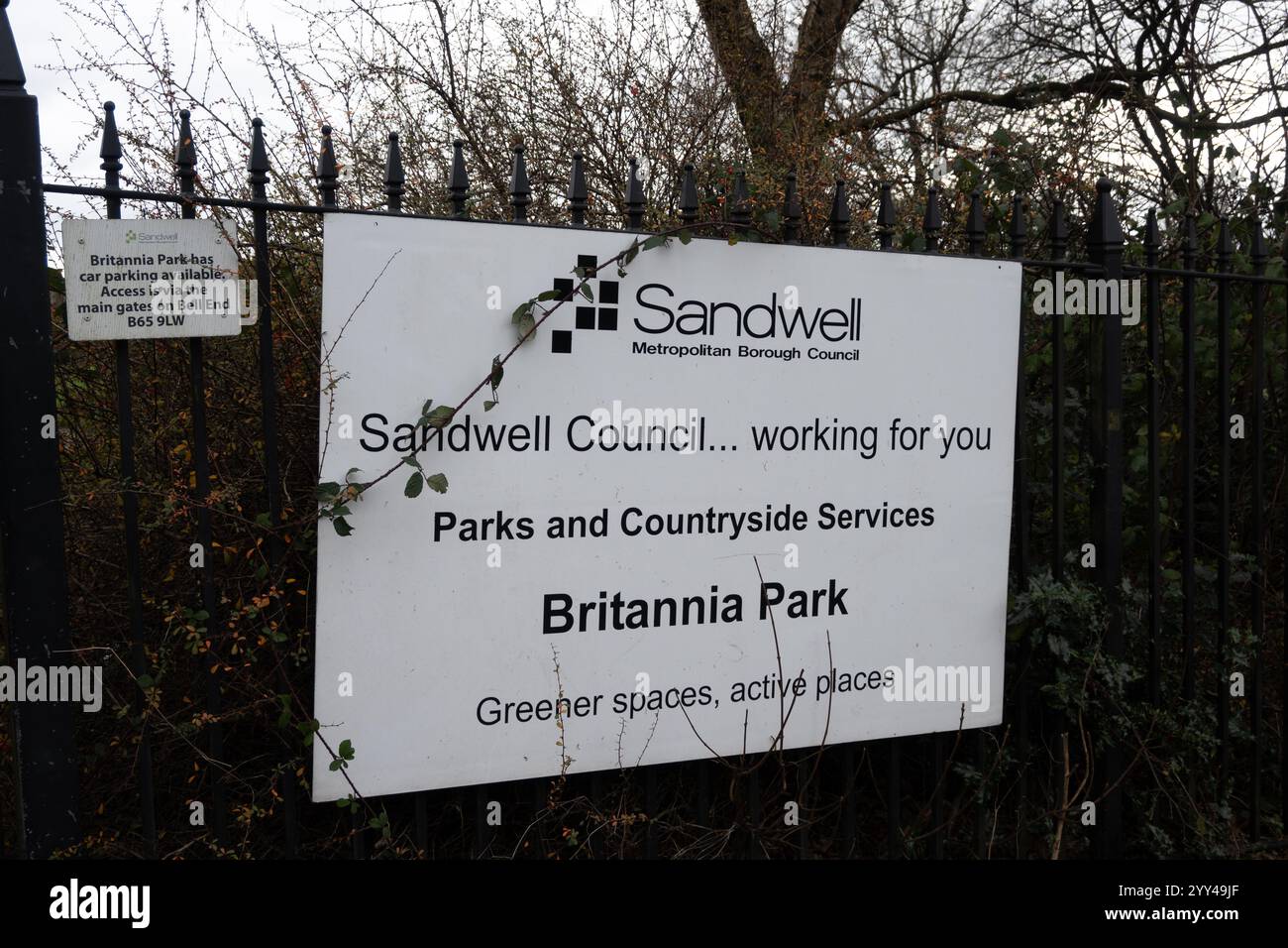 Britannia Park sign, Rowley Regis, West Midlands, England, UK Stock ...