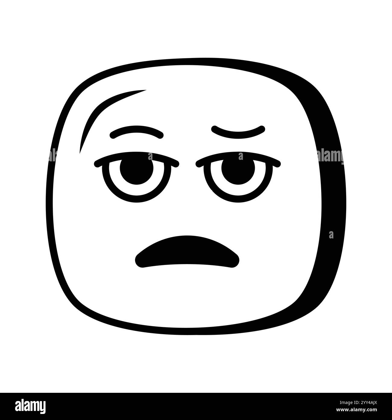 Bored face expression, icon of bored emoji, premium vector Stock Vector ...