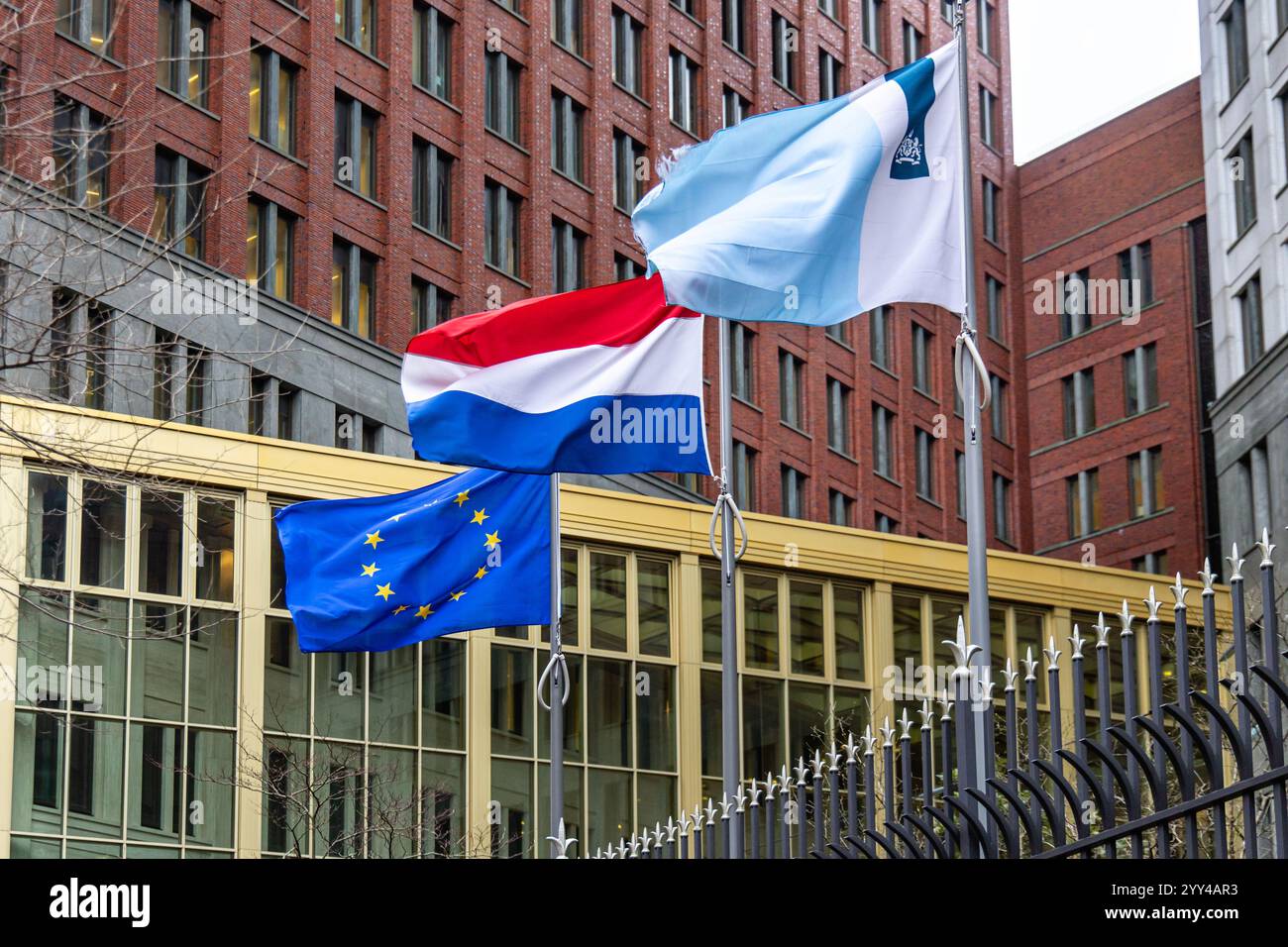 DEN HAAG - Entrance to the Ministries of JenV and BZK on the Turfmarkt ...