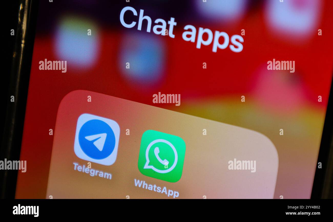 ILLUSTRATIVE- The well-known chat apps Telegram and ANP/Hollandse ...