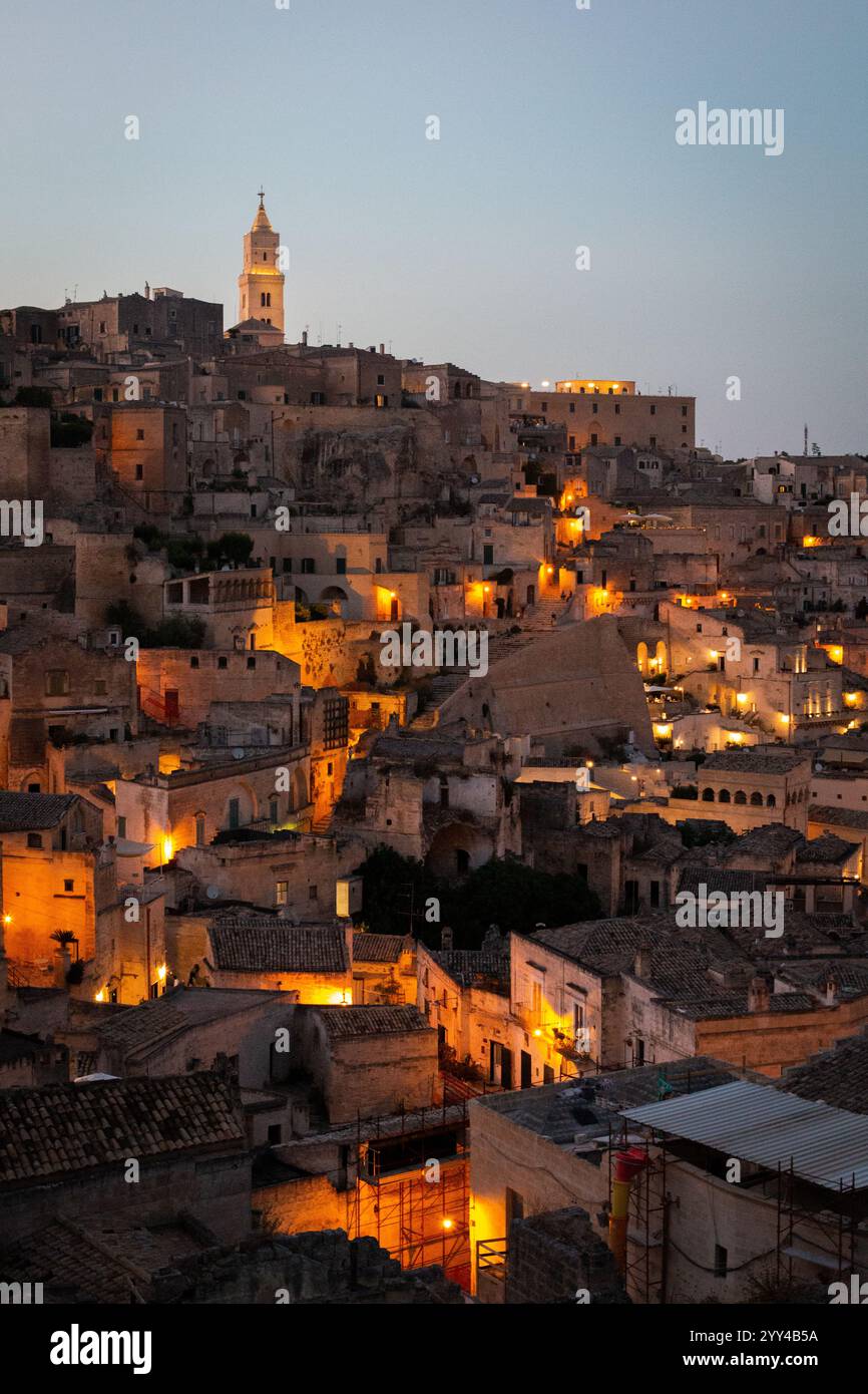 Matera at dusk: the historic Italian city famous for its 'Sassi ...