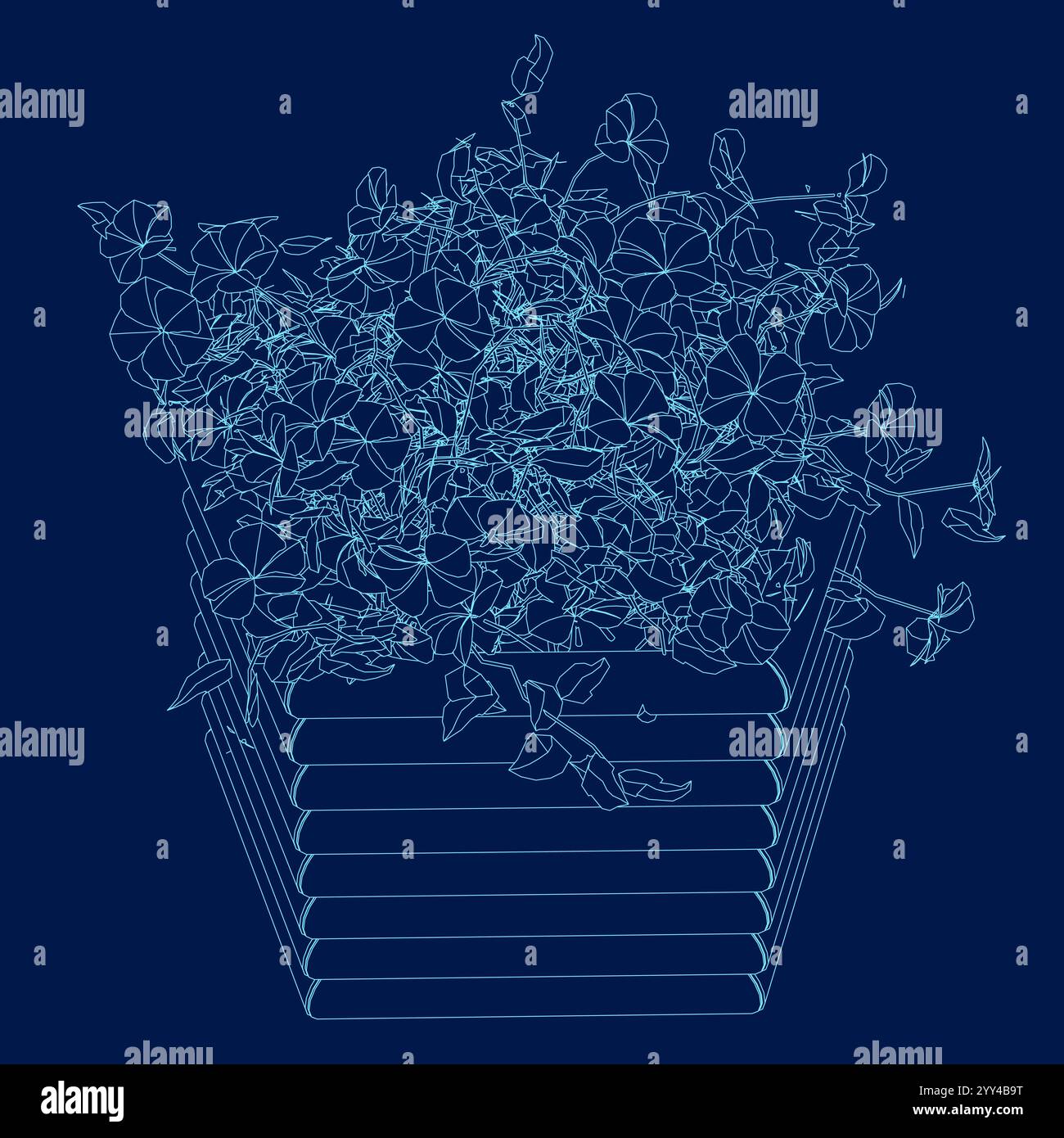 Garden isometric view flowers bed isolated concept. Vector contour ...